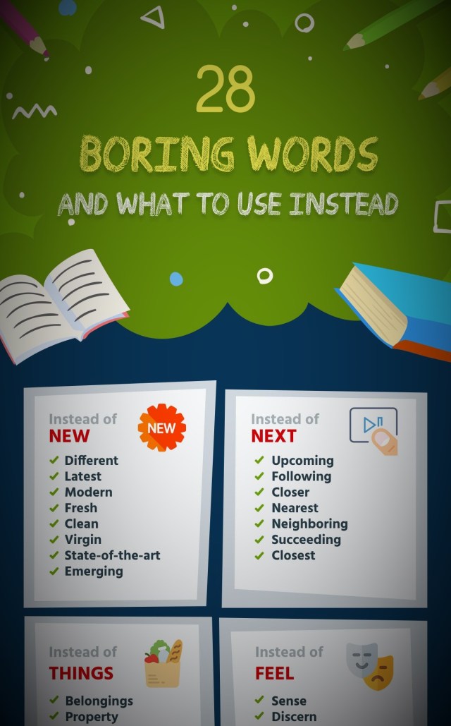 Boring Word Synonyms Banish Boring Words For Better Young Writers With